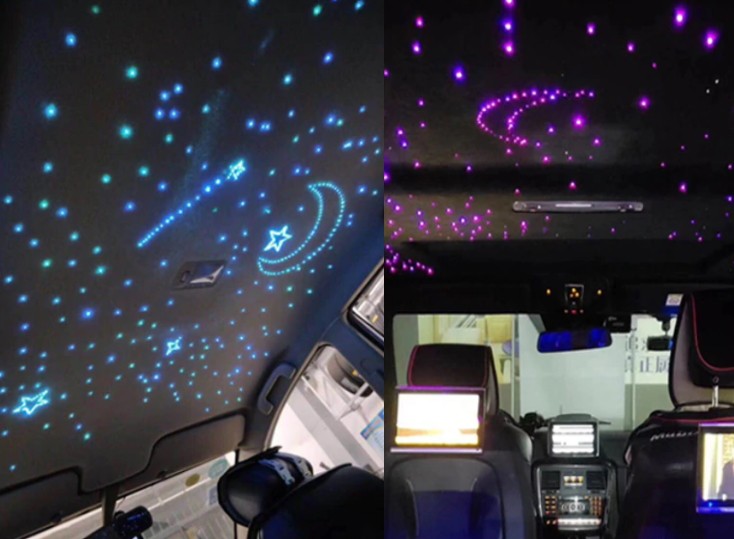 Kit de cielo estrellado LED 550 efecto meteorito centelleante fibra ...