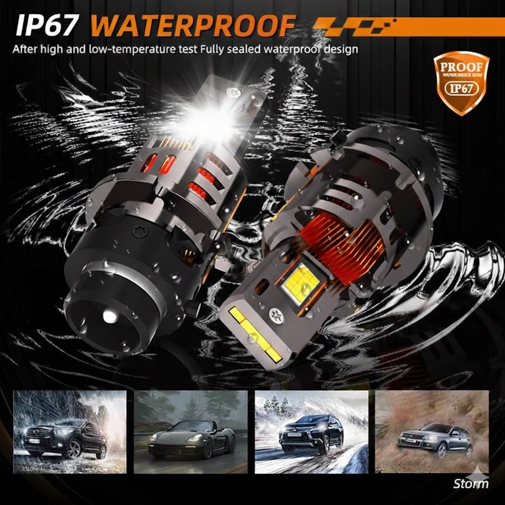 D2S LED Bulbs Direct Replacement 6000k All In One Plug & Play Size as ...